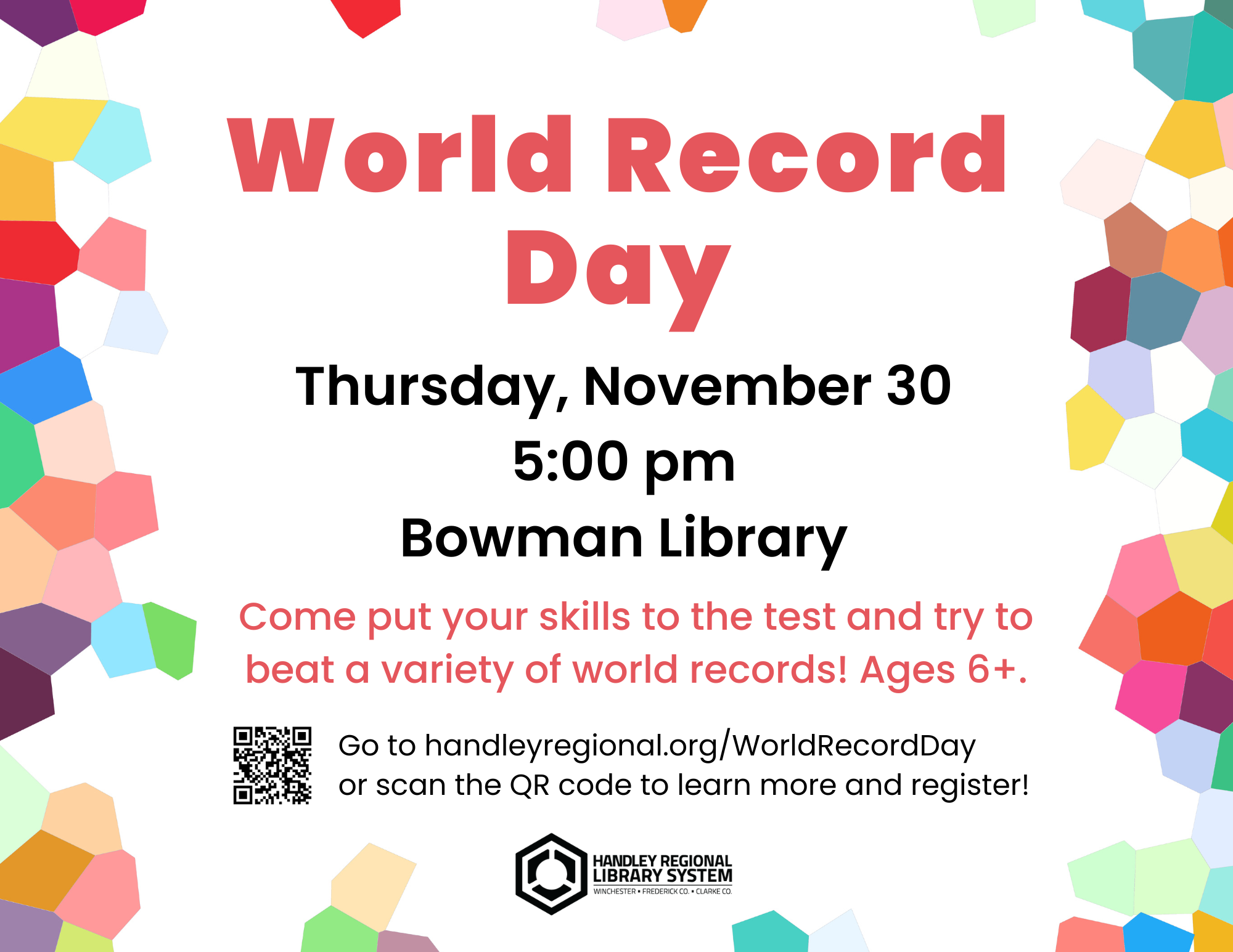 World Record Day | Handley Regional Library System