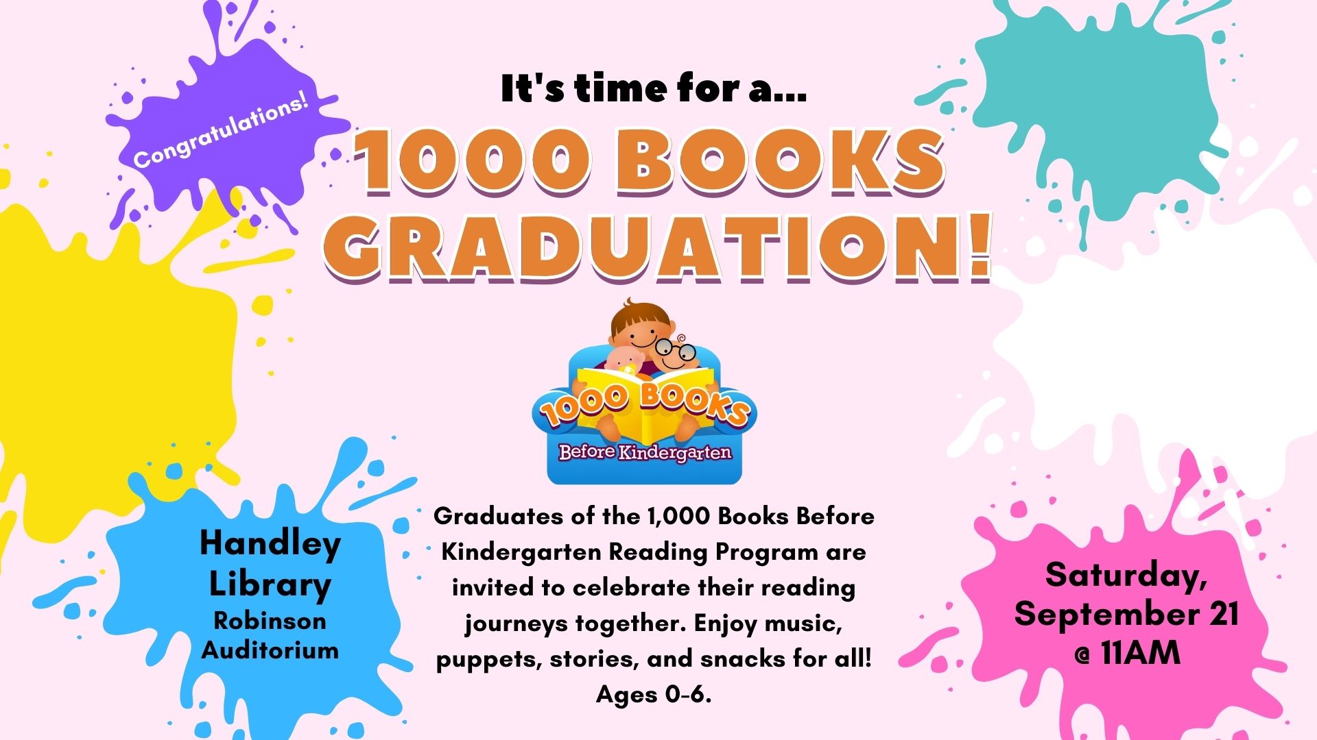 1,000 Books Before Kindergarten Graduation | Handley Regional Library ...