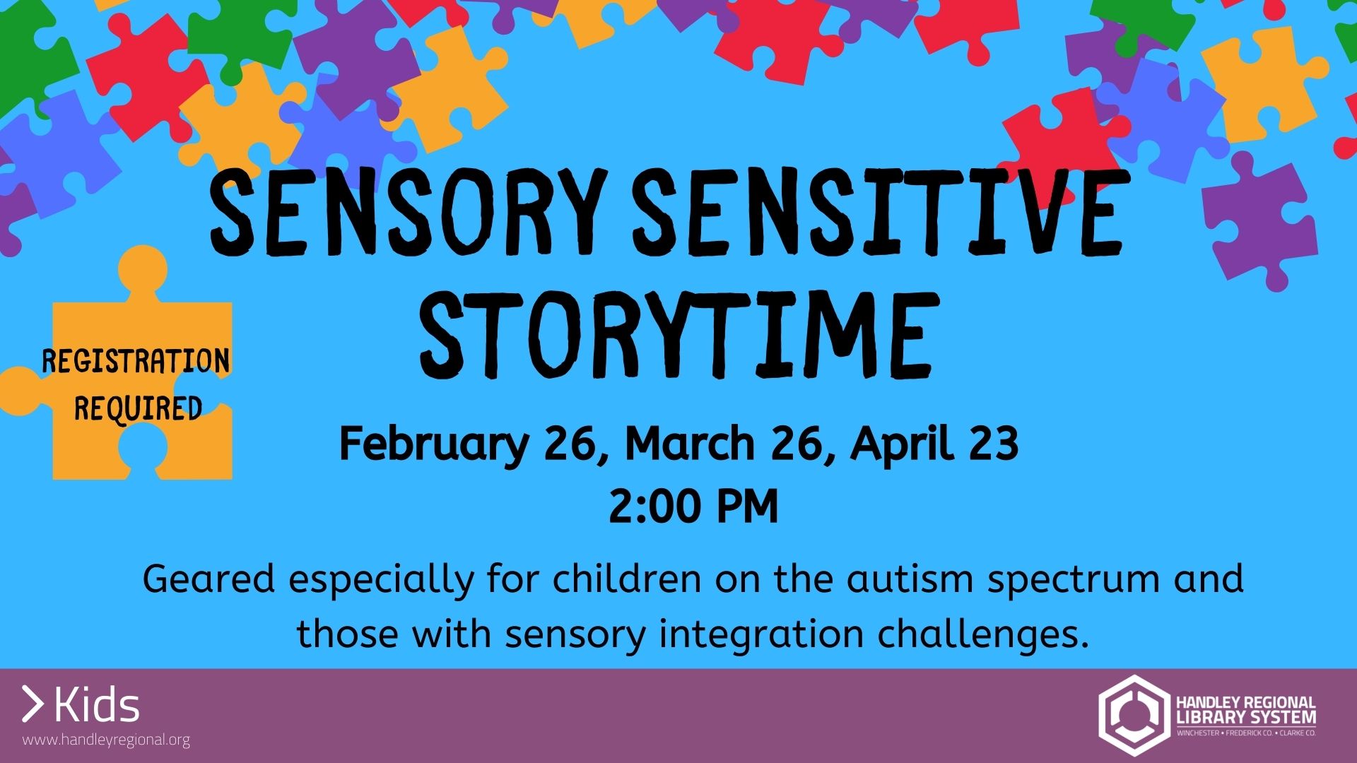 Sensory Sensitive Storytime | Handley Regional Library System