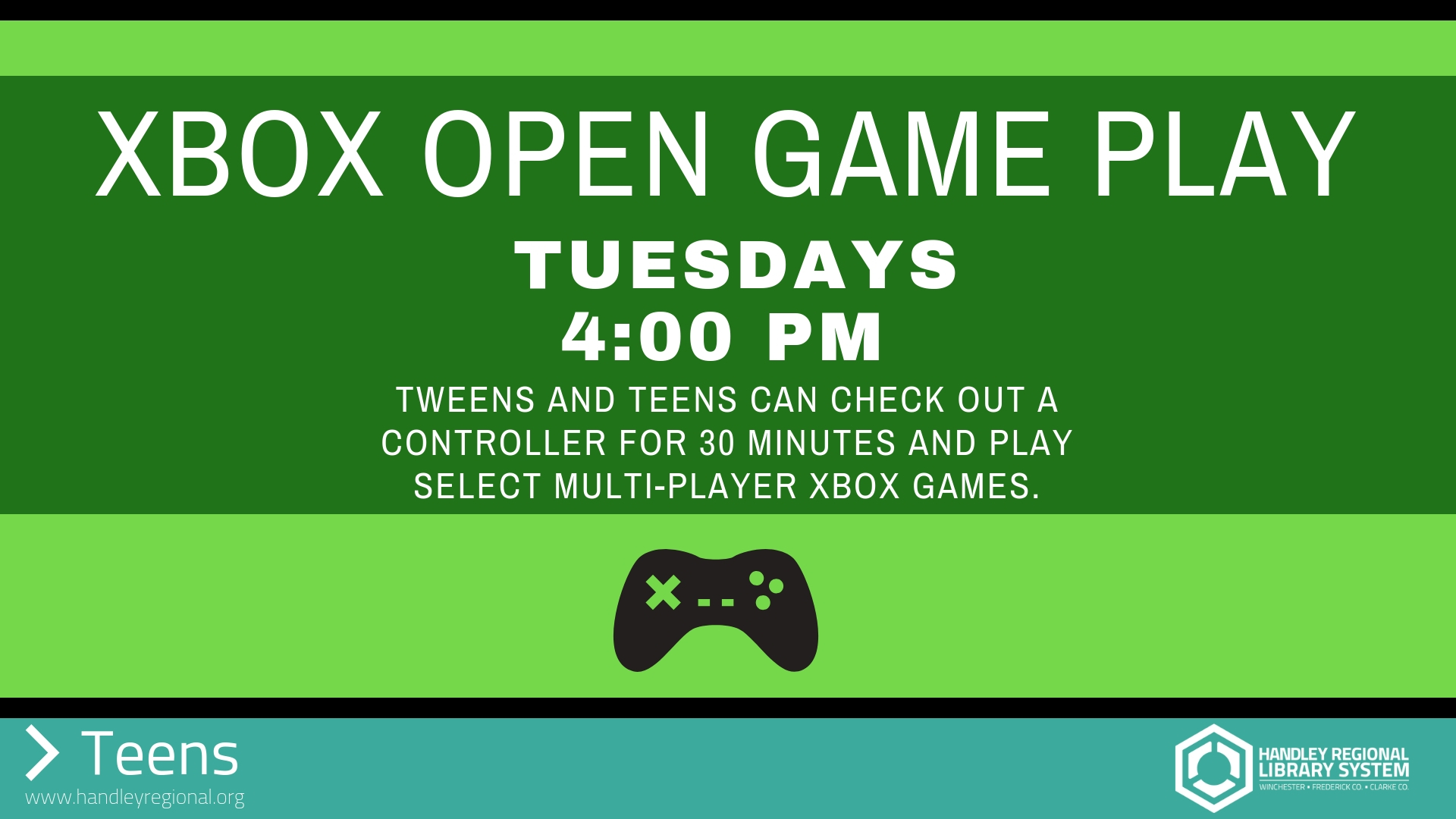 Xbox Open Game Play | Handley Regional Library System