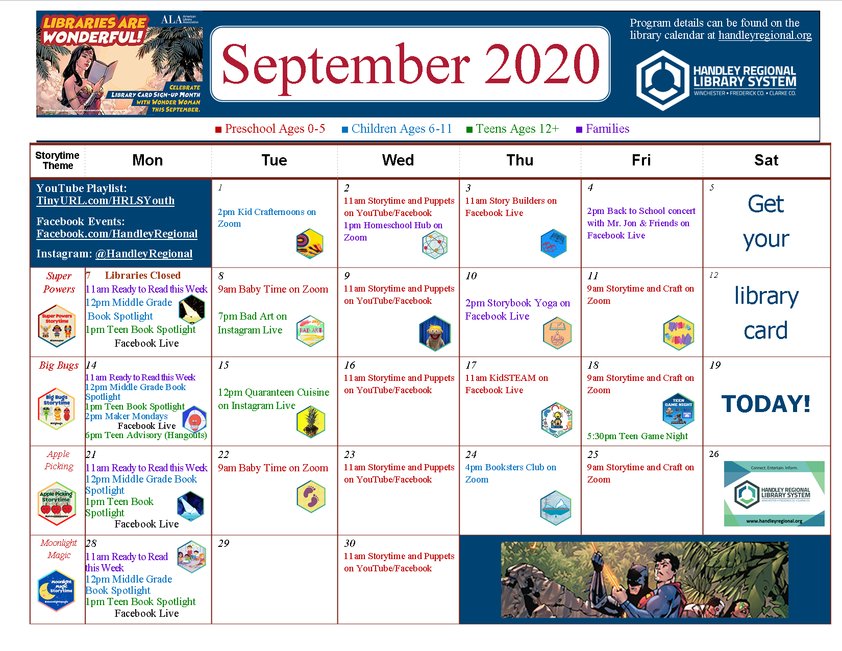 Virtual and Live Programs for Kids & Teens | Handley Regional Library ...