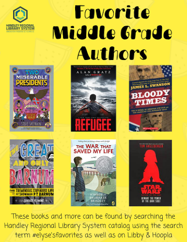 Middle Grade Book Spotlight--Favorite Authors!!! | Handley Regional ...